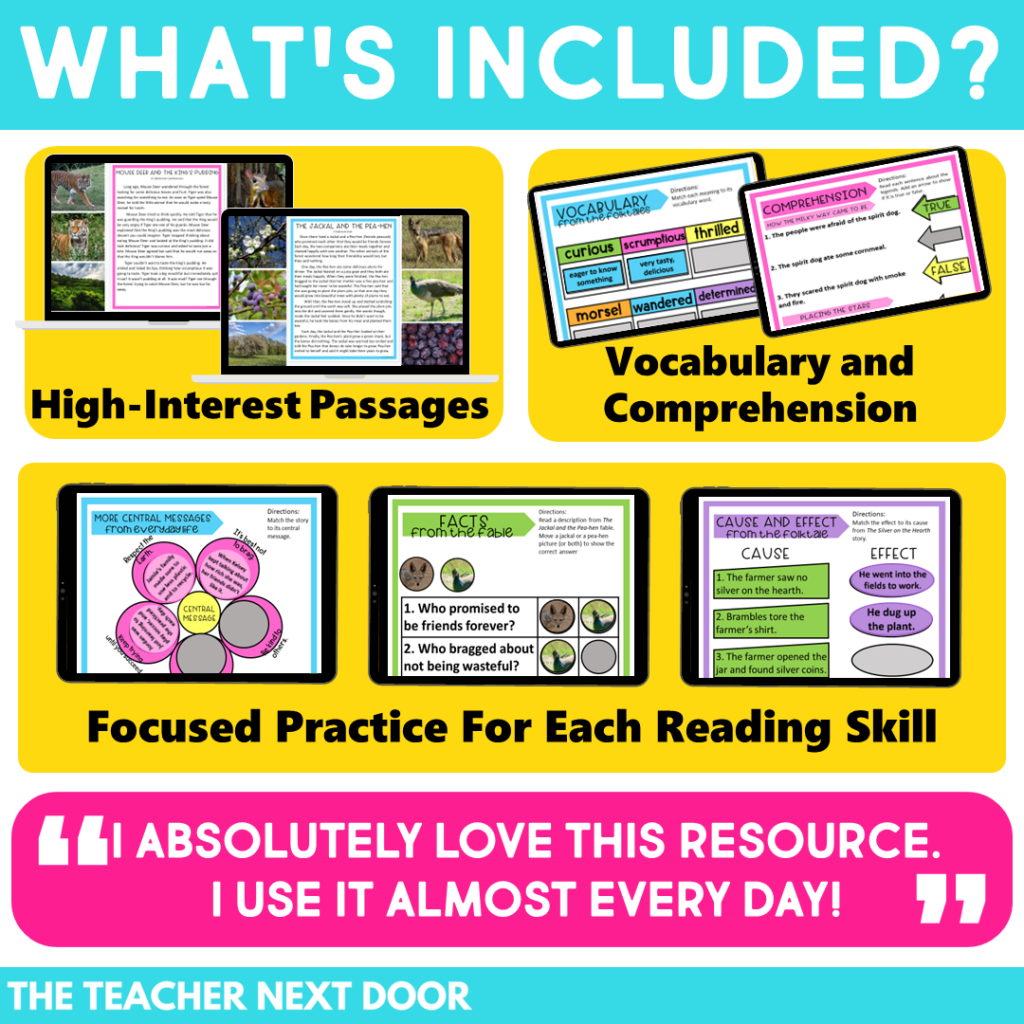 Digital Reading Fiction Bundle 3rd Grade - The Teacher Next Door