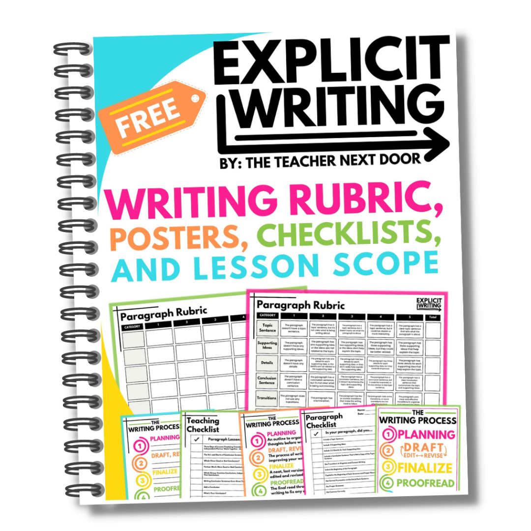 Explicit Writing Freebie from The Teacher Next Door - The Teacher Next ...